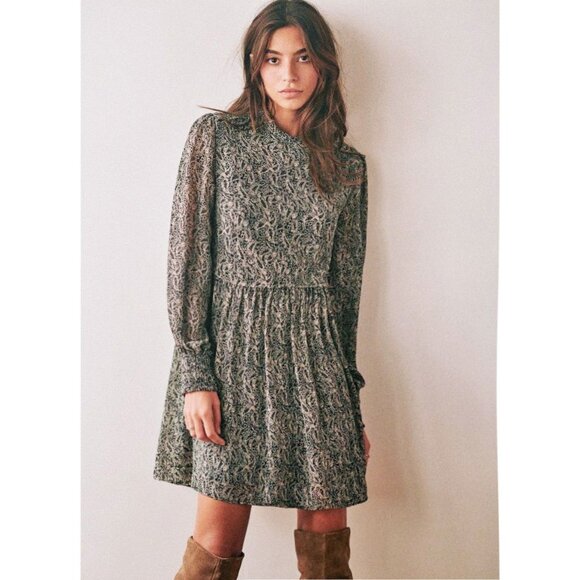 Sezane | Dresses | Euc Sezane Odile Chiffon Paisley Mini Dress Black ...